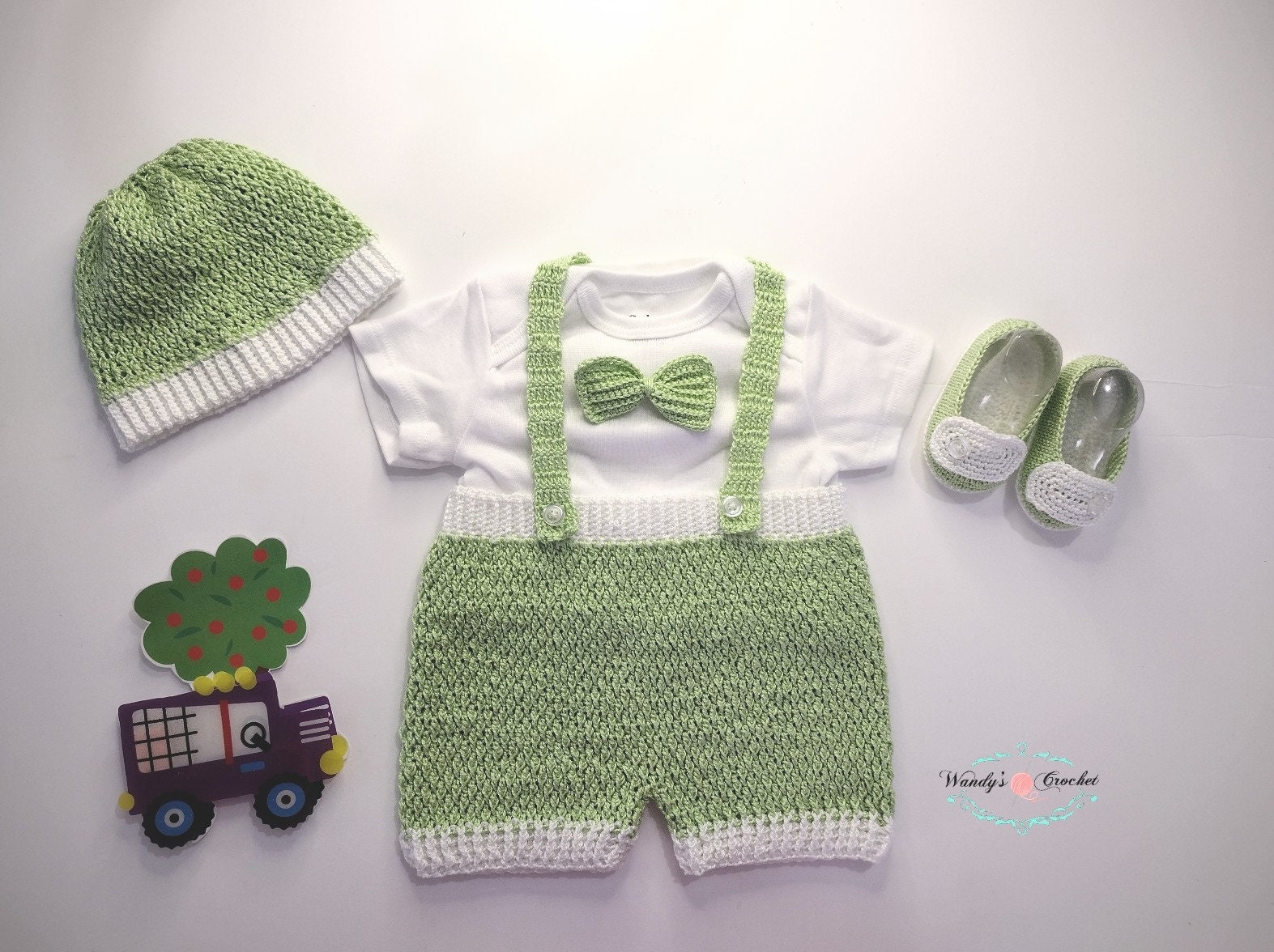 Crochet Baby Overalls, Crochet Overalls, Mameluco De Bebé Tejido, Green ...