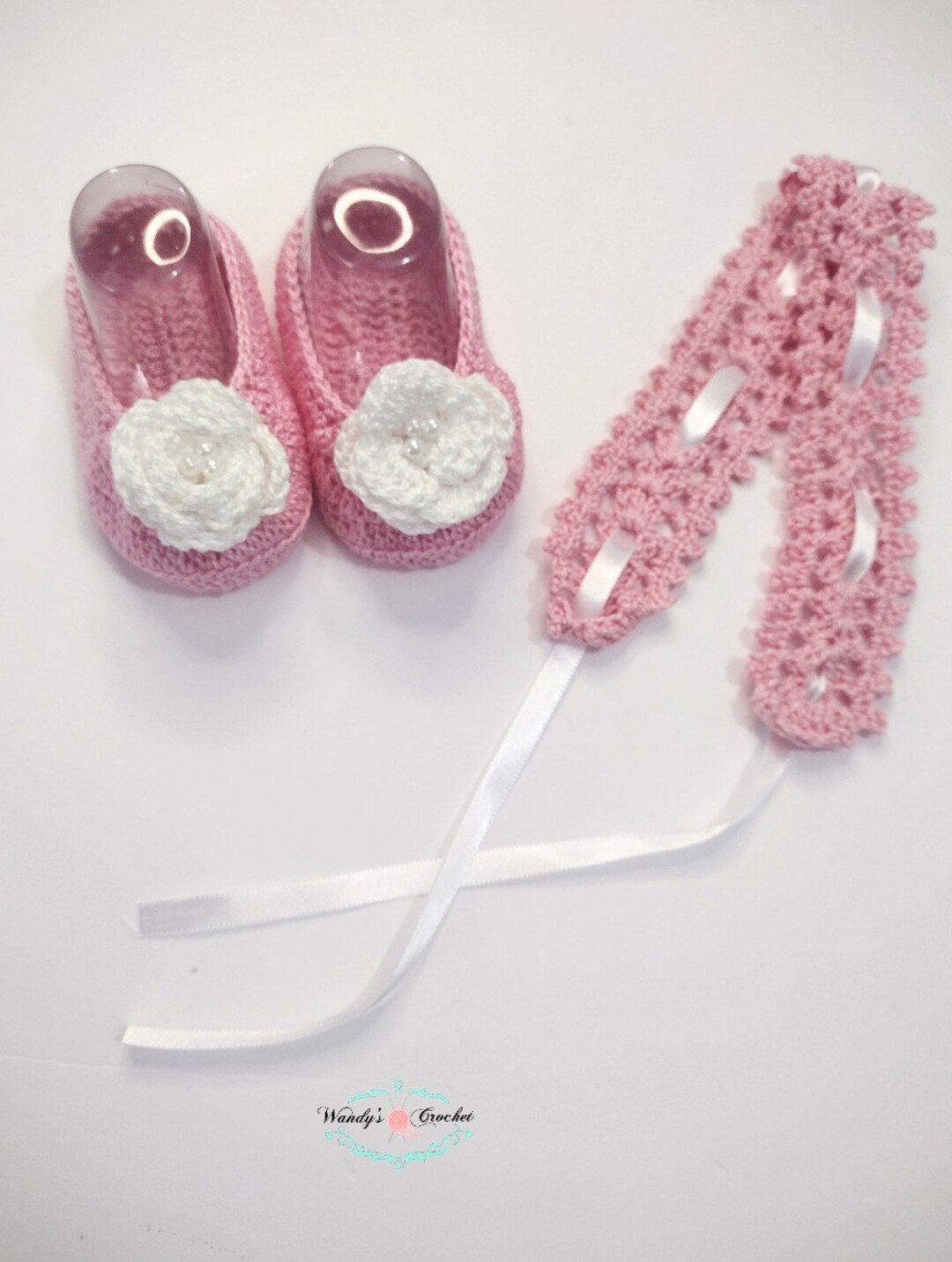 Crochet Baby Set, Crochet Baby Shoes and Headband Set, Crochet Baby ...