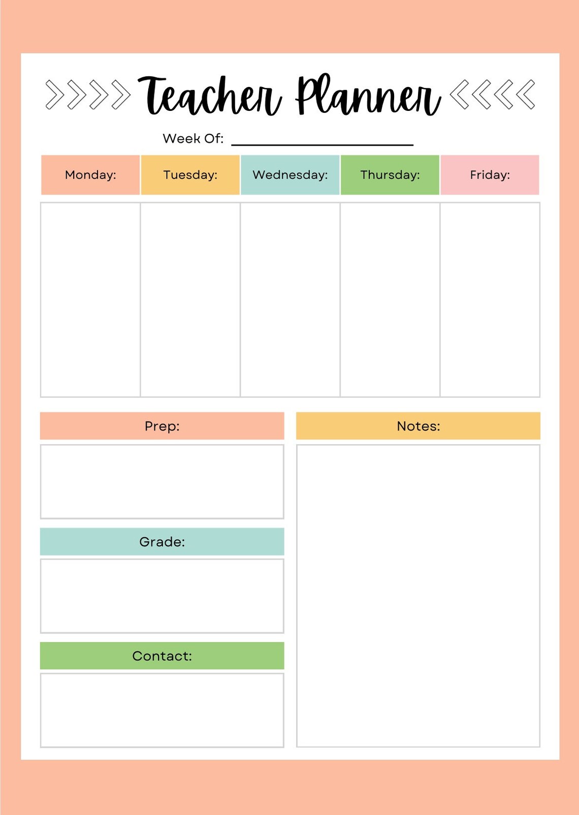 Monthly Teacher Planner - Etsy