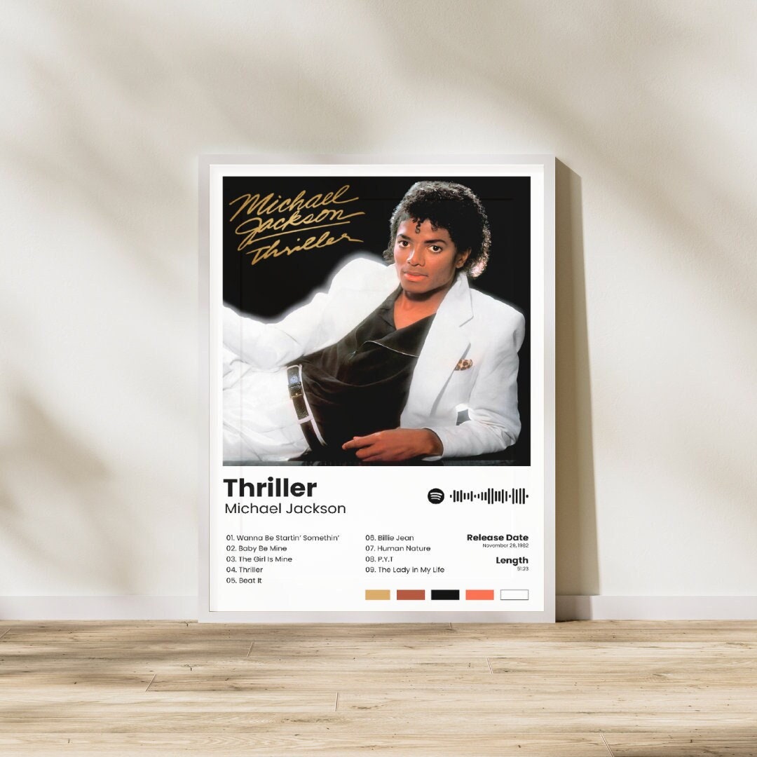 Michael Jackson Poster / Thriller / Michael Jackson Playlist / Thriller ...