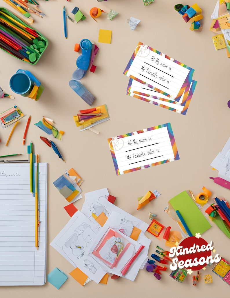 Back to School Cards, Introductory Cards, Name Cards for Toddlers, Pre ...