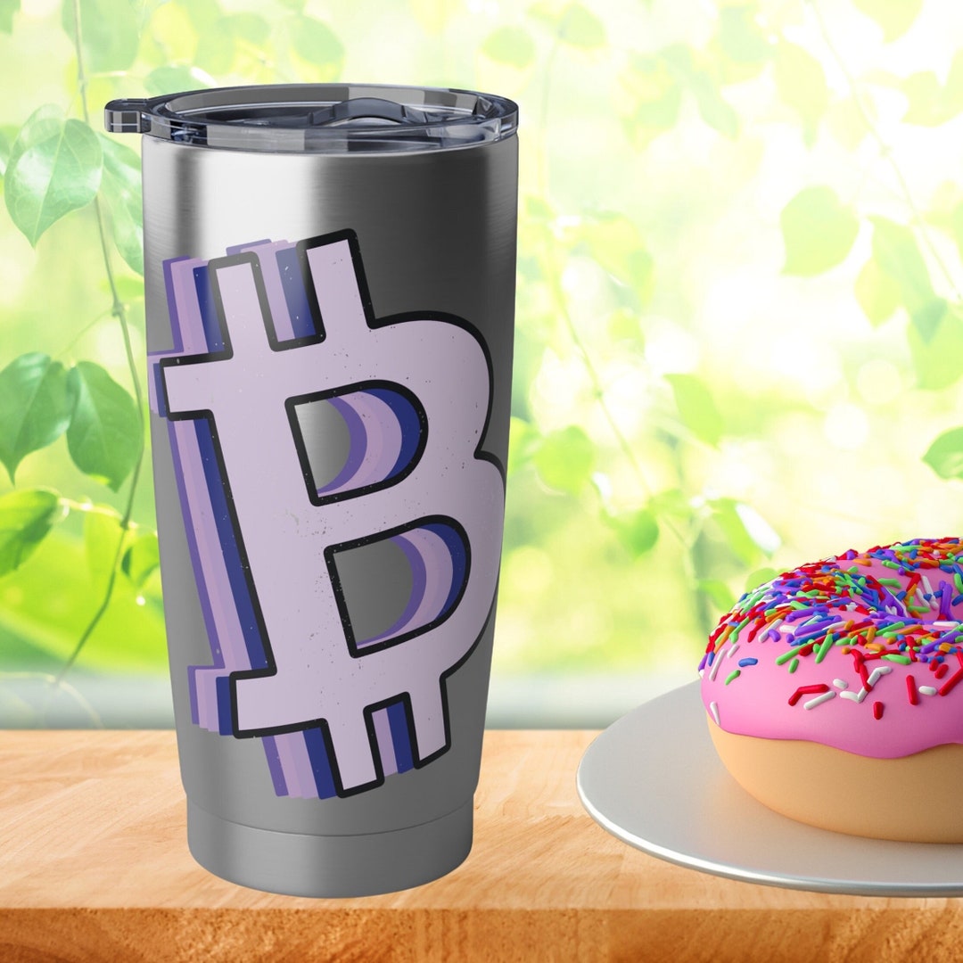 Bitcoin Purple B 20oz Stainless Steel Tumbler | Lavender Cryptocurrency ...