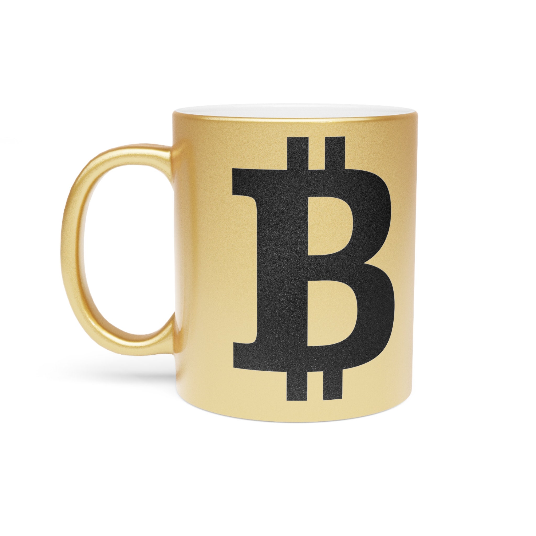 Bitcoin Metallic Gold Mug Crypto Coin Coffee Cup Investor Cup ...