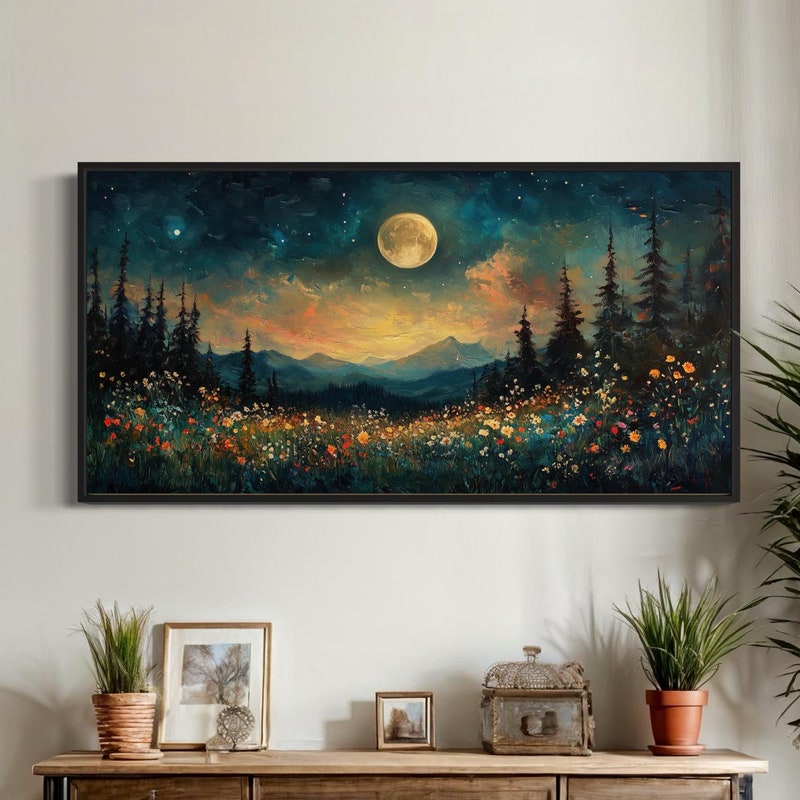 Full Moon Painting - Etsy