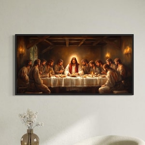 Jesus and Disciples the Last Supper Oil Painting Biblical Wall Art ...