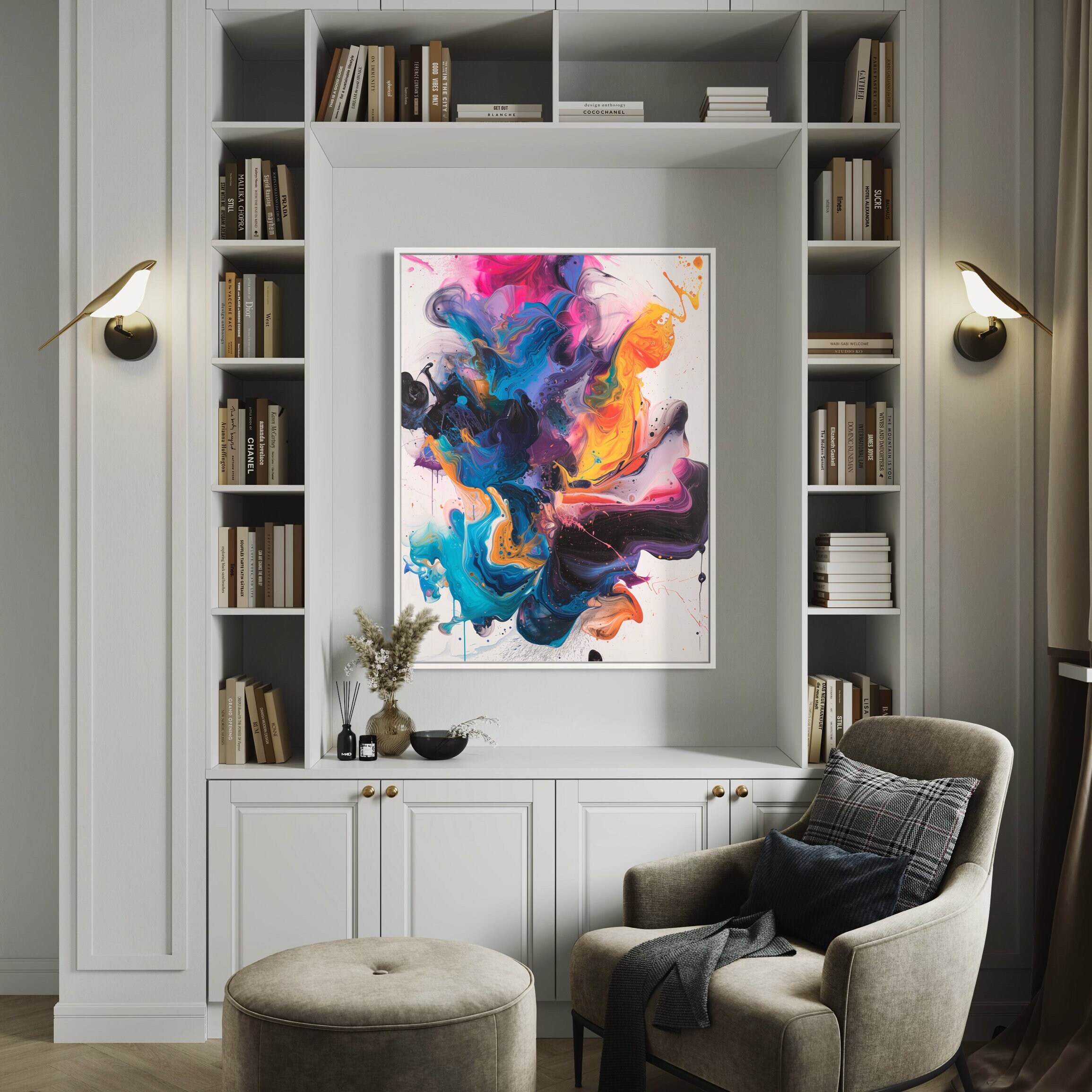 A Cosmic Swirl Splash of Multi Colors Vibrant Abstract Conceptual ...