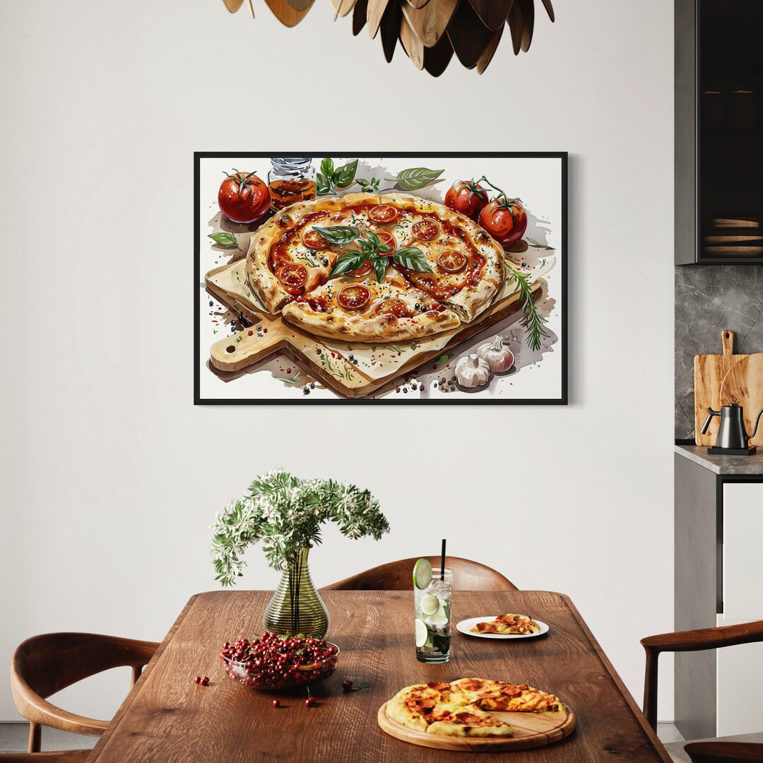 Gourmet Pepperoni Pizza Italian Food Cuisine Culinary Artwork Kitchen ...