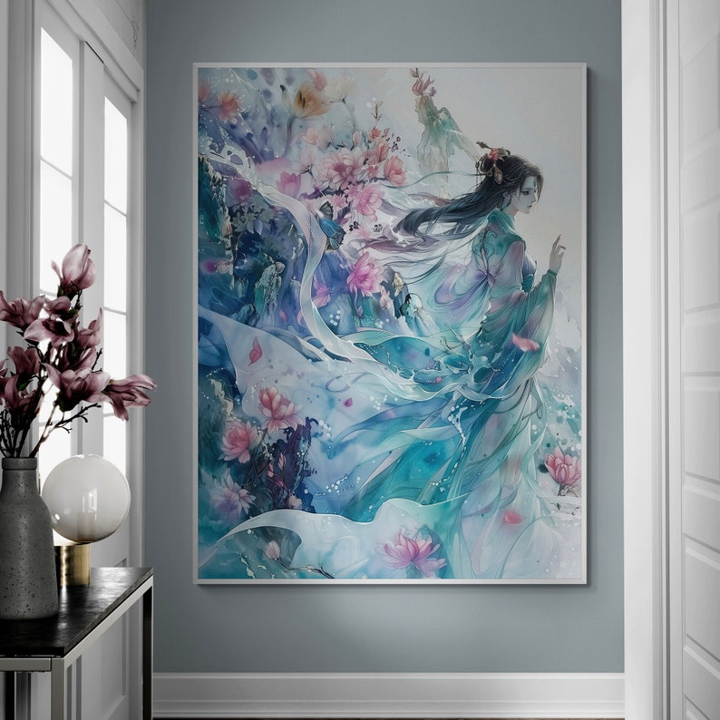 Lotus Flower Princess Goddess Beauty in Ancient Traditional Chinese ...