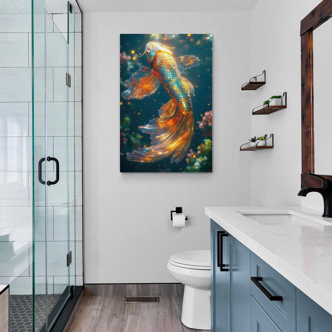 Stunning Vibrant Iridescent Koi Fish Under Water Shimmery Scales ...