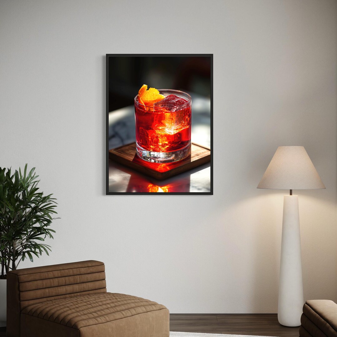 Modern Negroni Cocktail Wall Art Classic Italian Cocktail Canvas Print ...