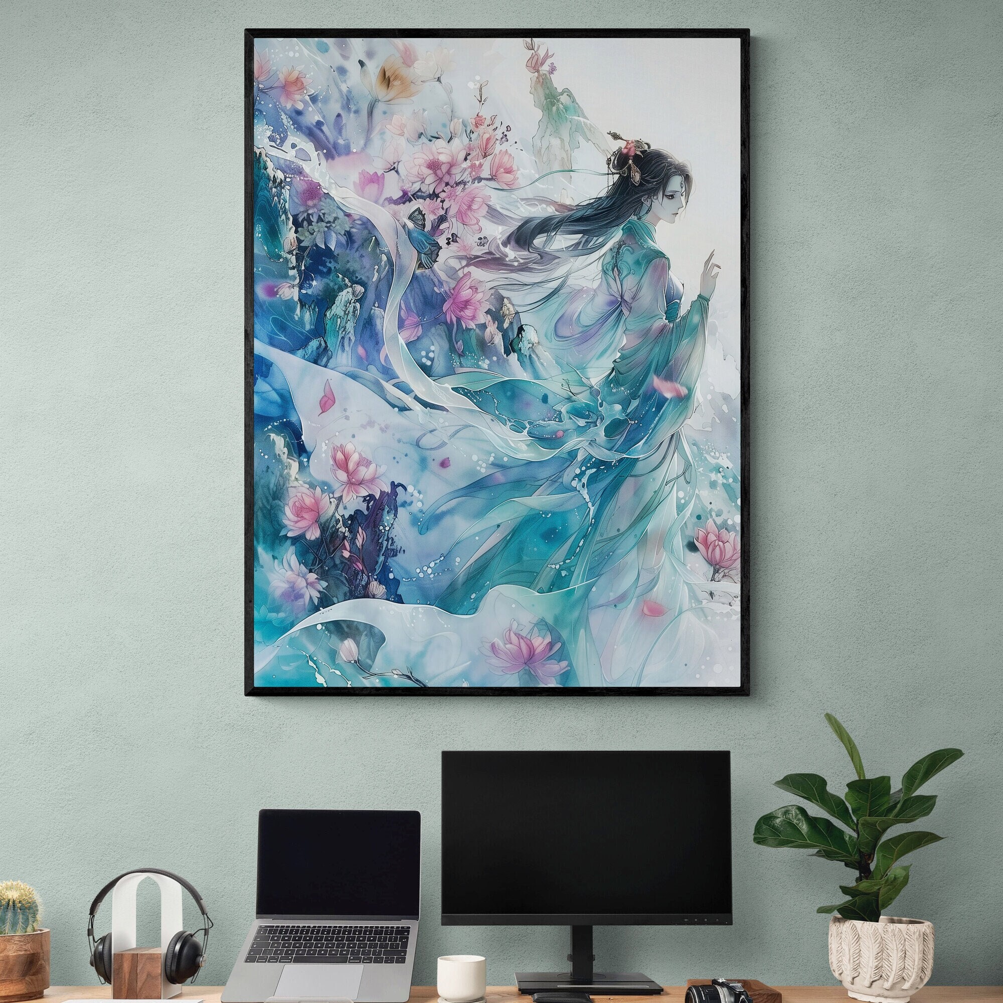 Lotus Flower Princess Goddess Beauty in Ancient Traditional Chinese ...