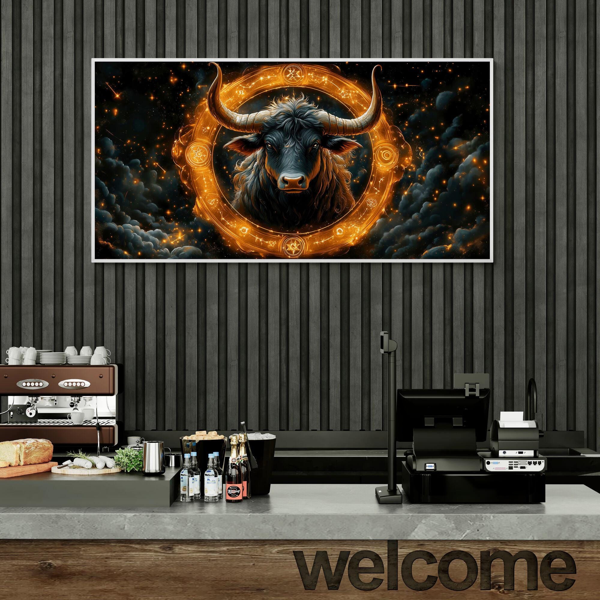 Stunning Taurus Bull Cow Zodiac Sign Astrology Horoscope Wheel With ...