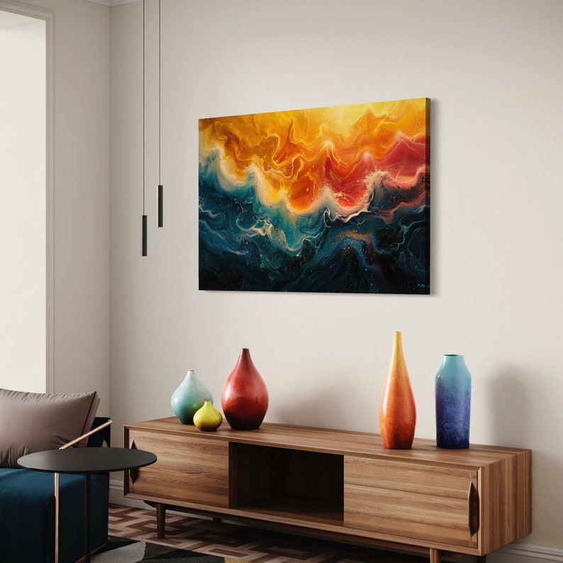 Solar Waves Earths Illusion Acrylic Abstract Vibrant Waves Tides ...