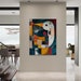 An Abstract Oil Painting in Geometric Nordic Style Large Wall Art ...