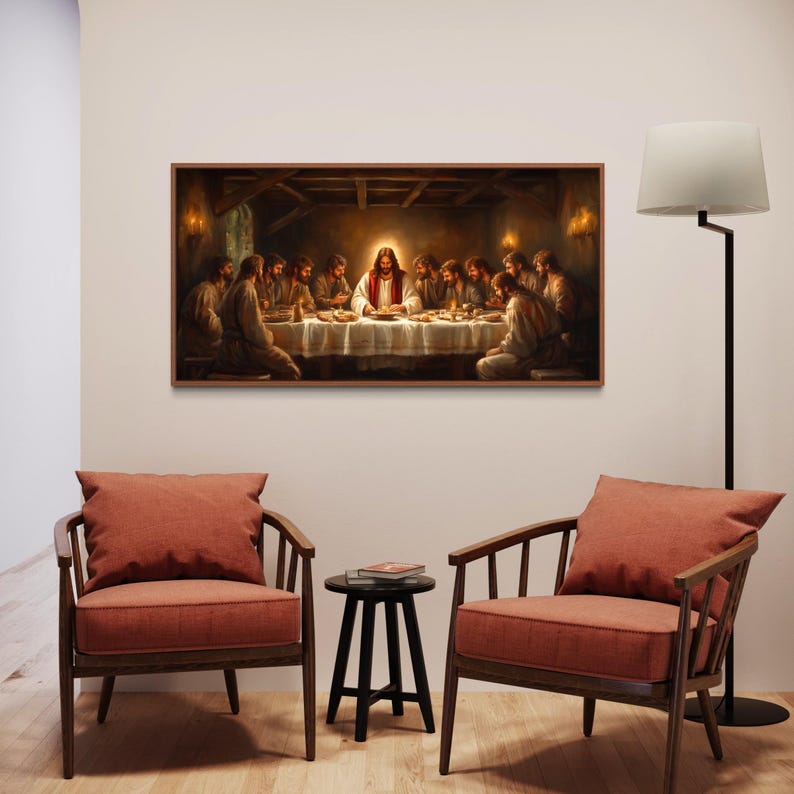 Jesus and Disciples the Last Supper Oil Painting Biblical Wall Art ...
