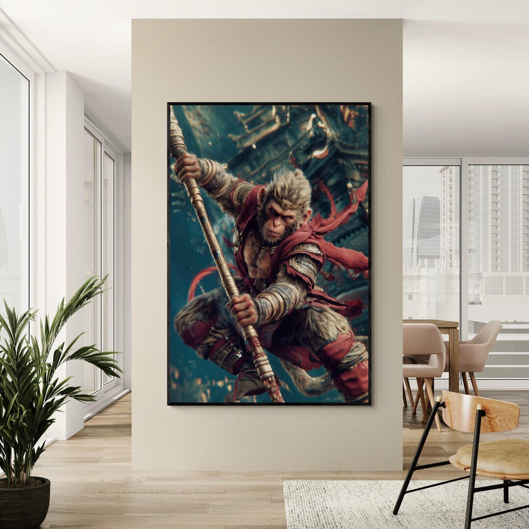 Epic Sun Wukong Monkey King Canvas Print Ancient Chinese Legend ...