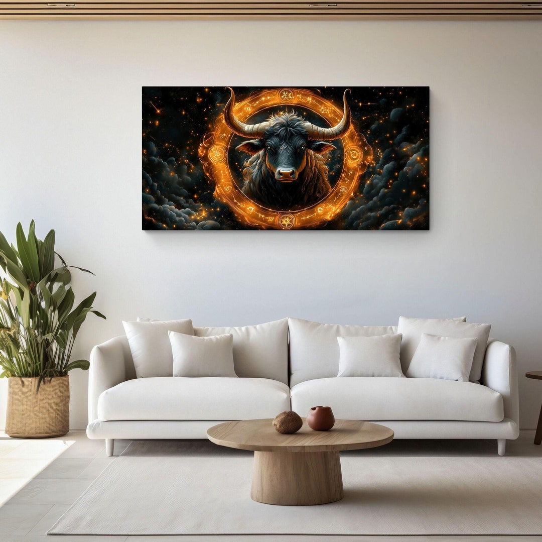 Stunning Taurus Bull Cow Zodiac Sign Astrology Horoscope Wheel With ...