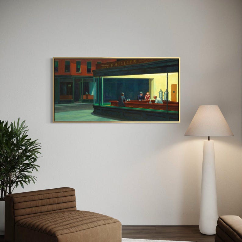 Nighthawks Canvas Print Vintage Edward Hopper Wall Art Classic American ...