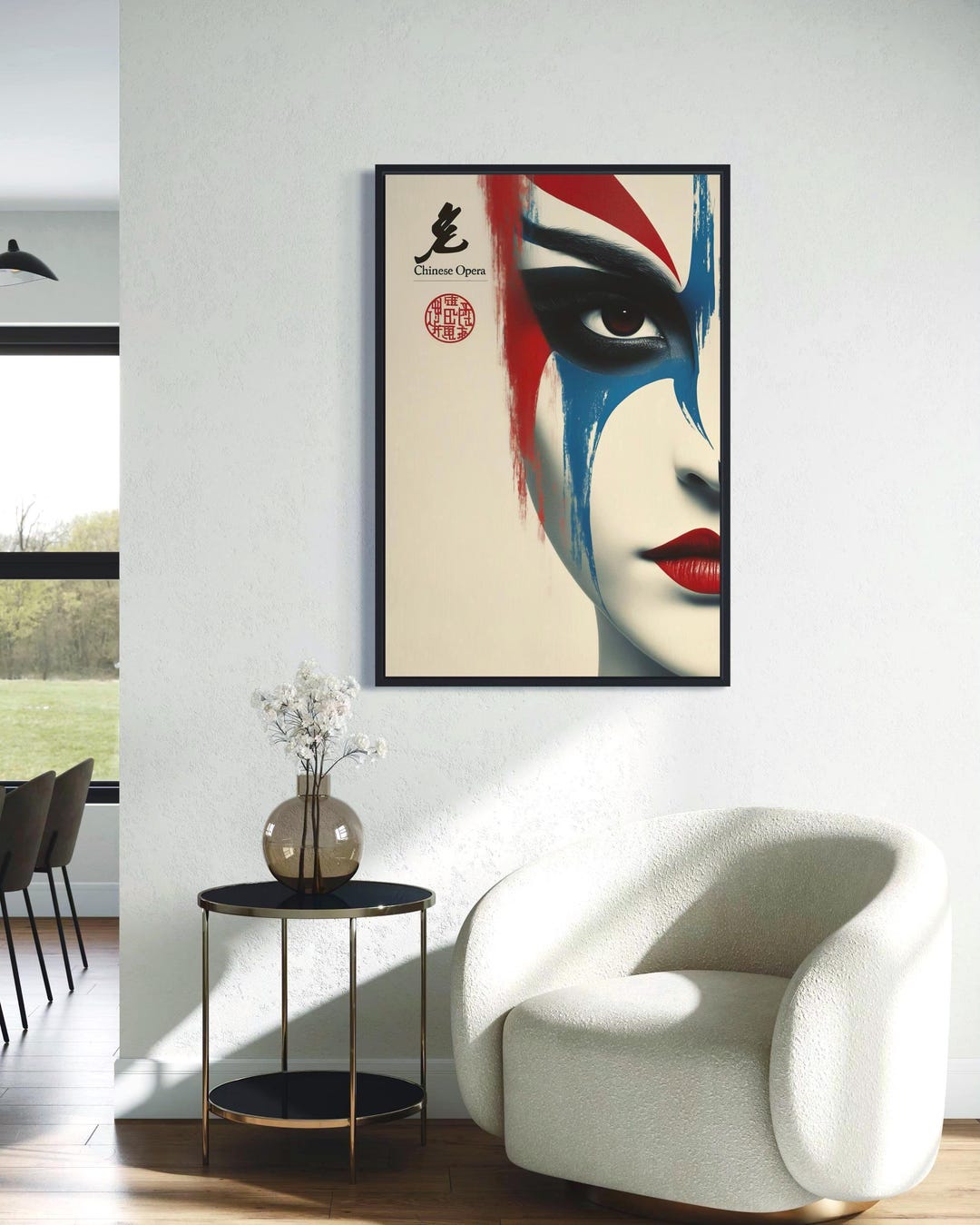 Chinese Opera Canvas Print Vintage Face Painting Minimalist Modern ...