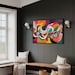 A Dance of Colors Abstract Wall Art Canvas Inspired by Frank Stella, A ...