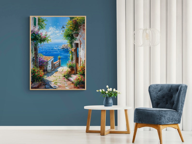 Blooming Alley Path Leading to the Coastal Seaside Oceanview Amongst ...