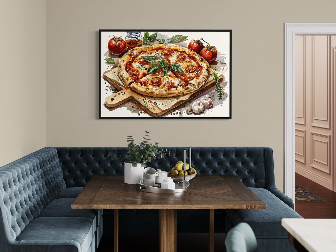 Gourmet Pepperoni Pizza Italian Food Cuisine Culinary Artwork Kitchen ...