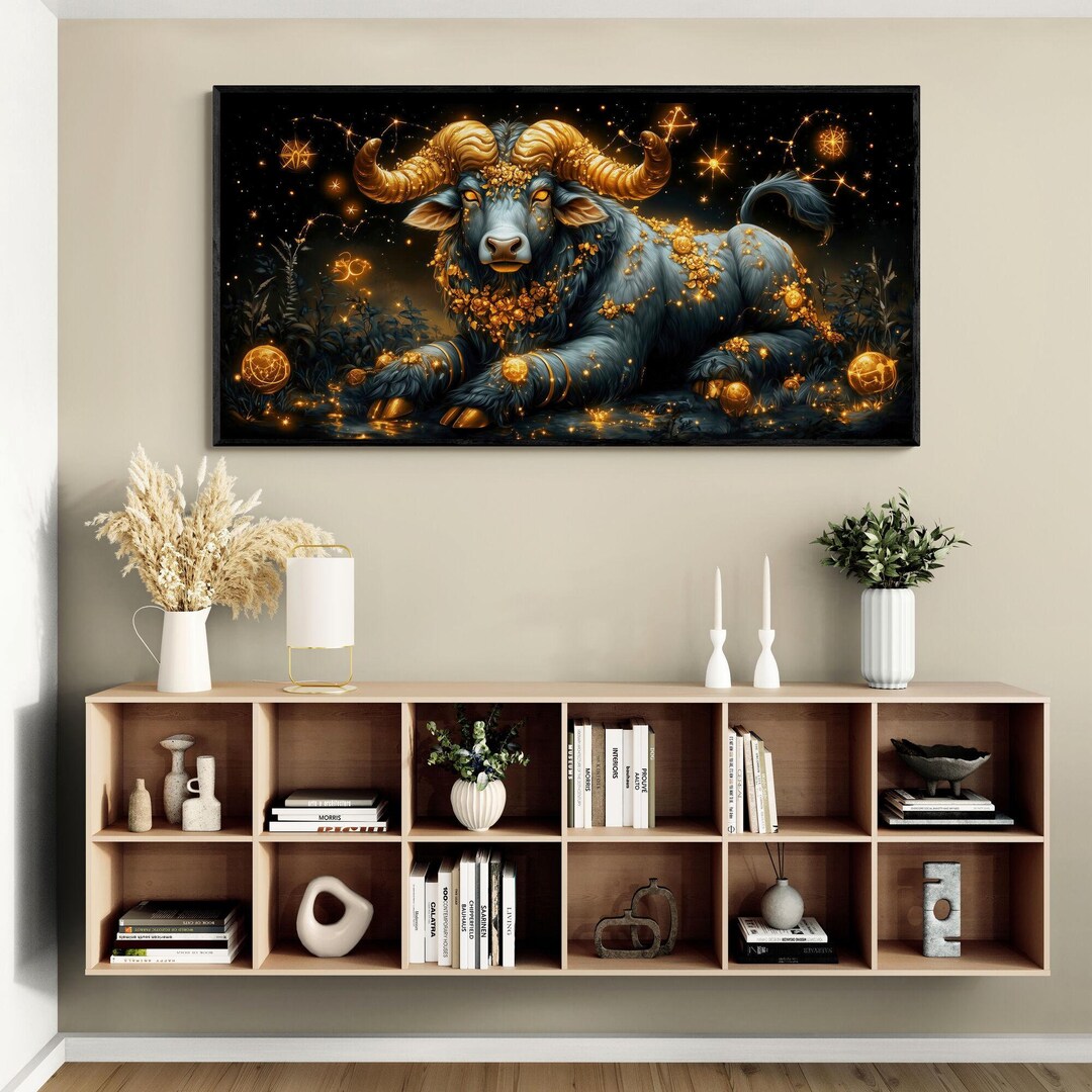 Majestic Taurus Bull Cow Zodiac Sign Horoscope Astrology Wall Art ...