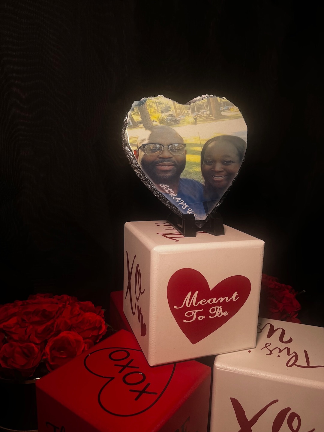 Heart Shaped Personalized Slate Rock Stone Photo - Etsy