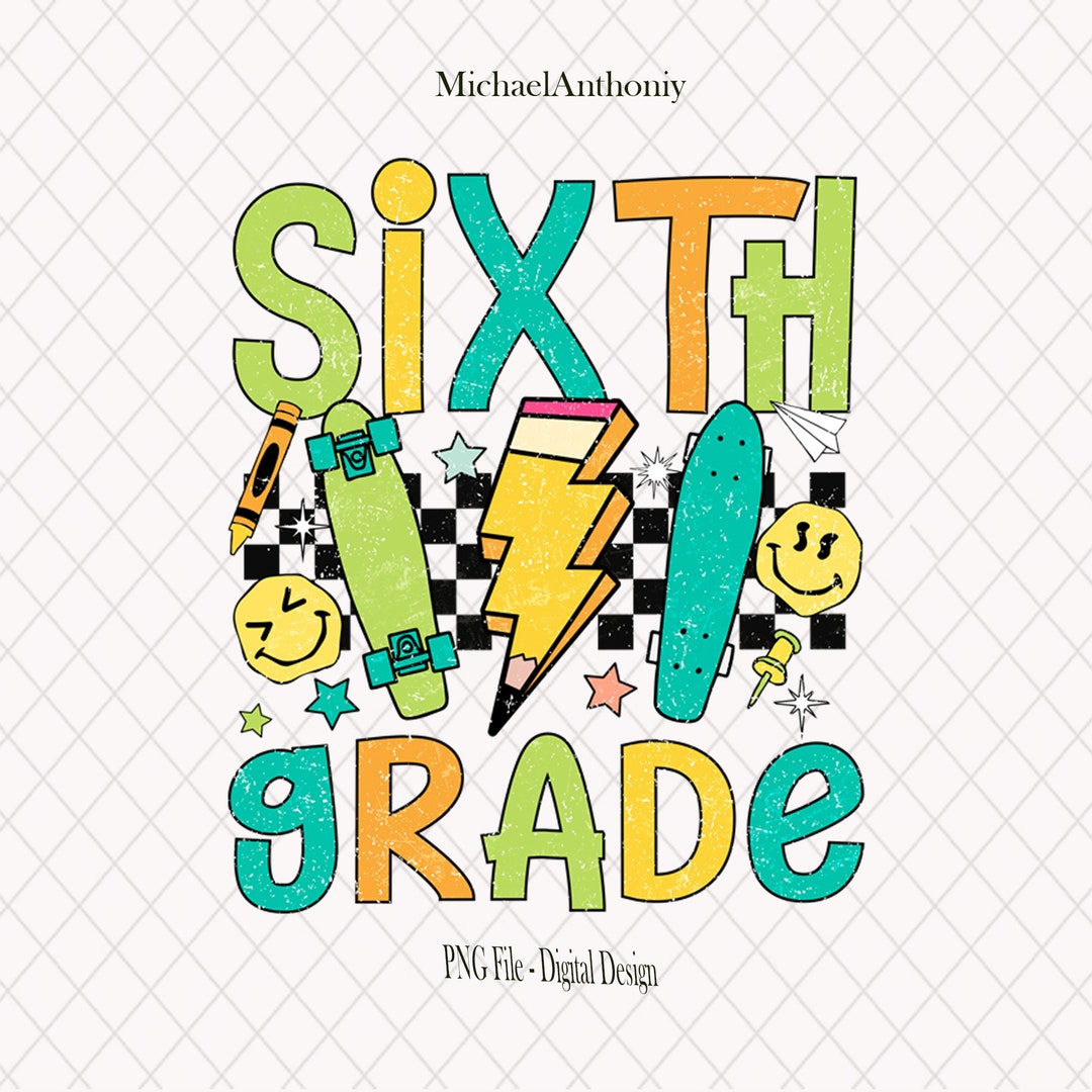 6th Grade Png, Cute Colorful Png for Sixth Grade - Etsy Canada