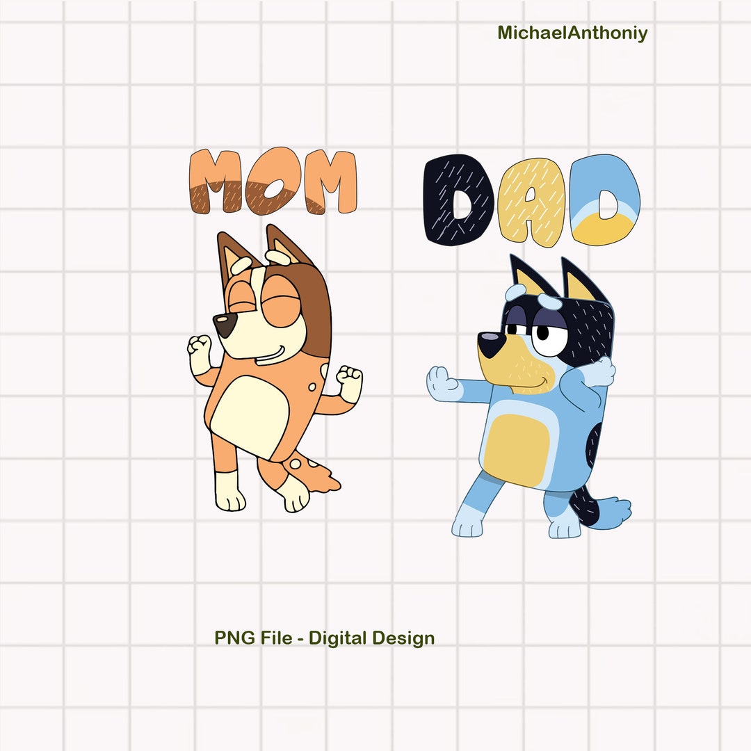 Bluey Mom Png, Bluey Dad PNG, Bluey Family Png, Bluey Mum Dad Png ...
