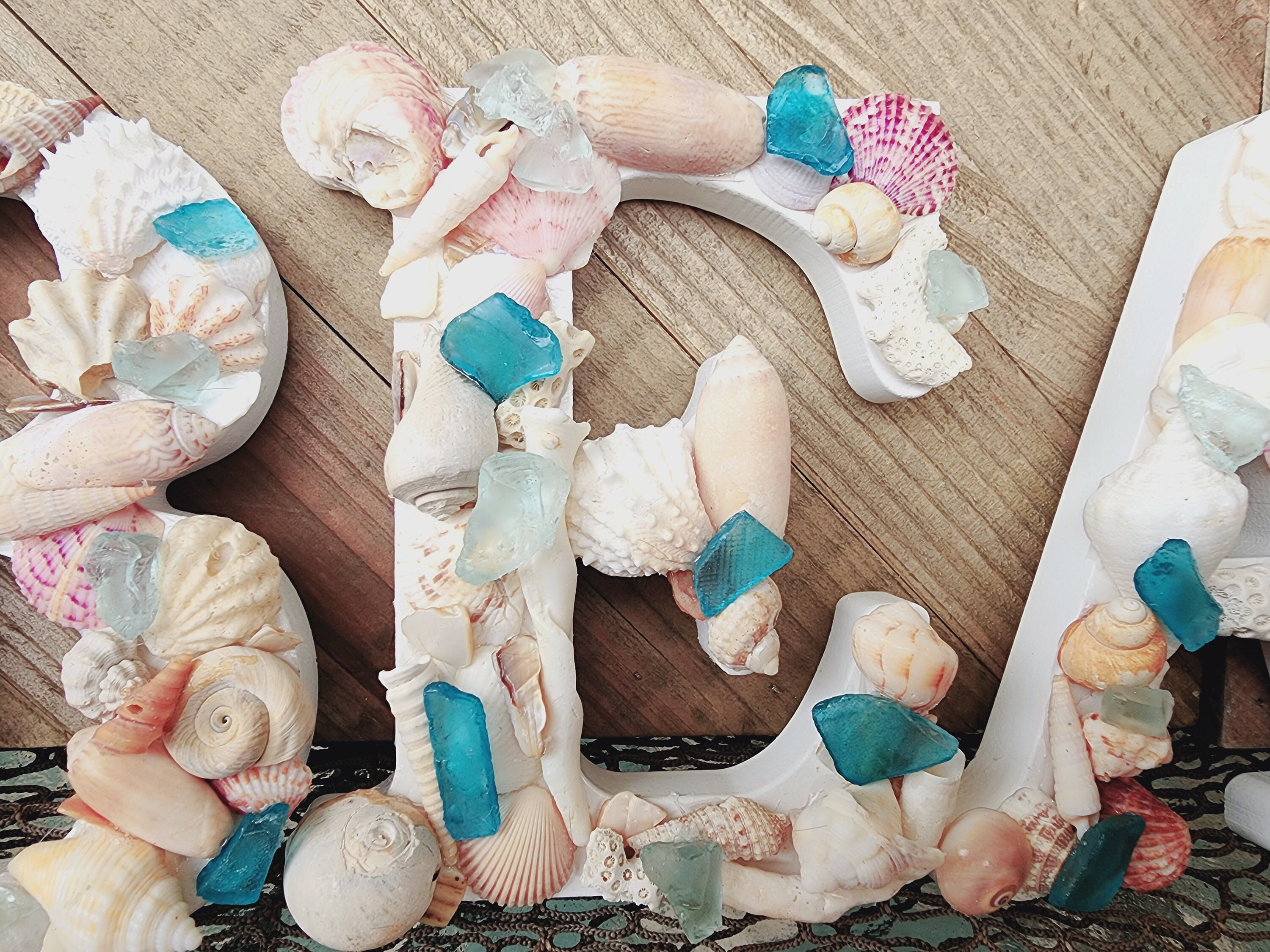 Seashell Letters 5inx6in, Seashell Art Decor, Beach Letters, Beach ...