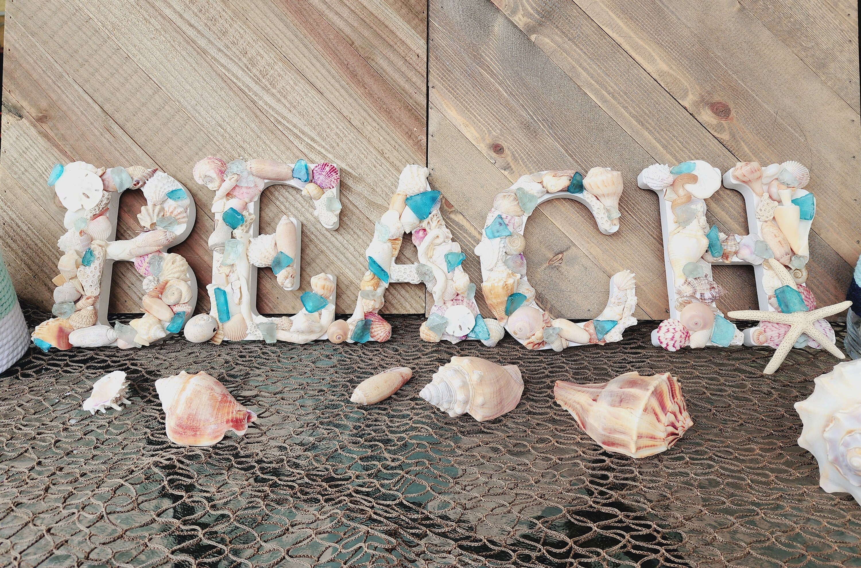 Seashell Letters 5inx6in, Seashell Art Decor, Beach Letters, Beach ...