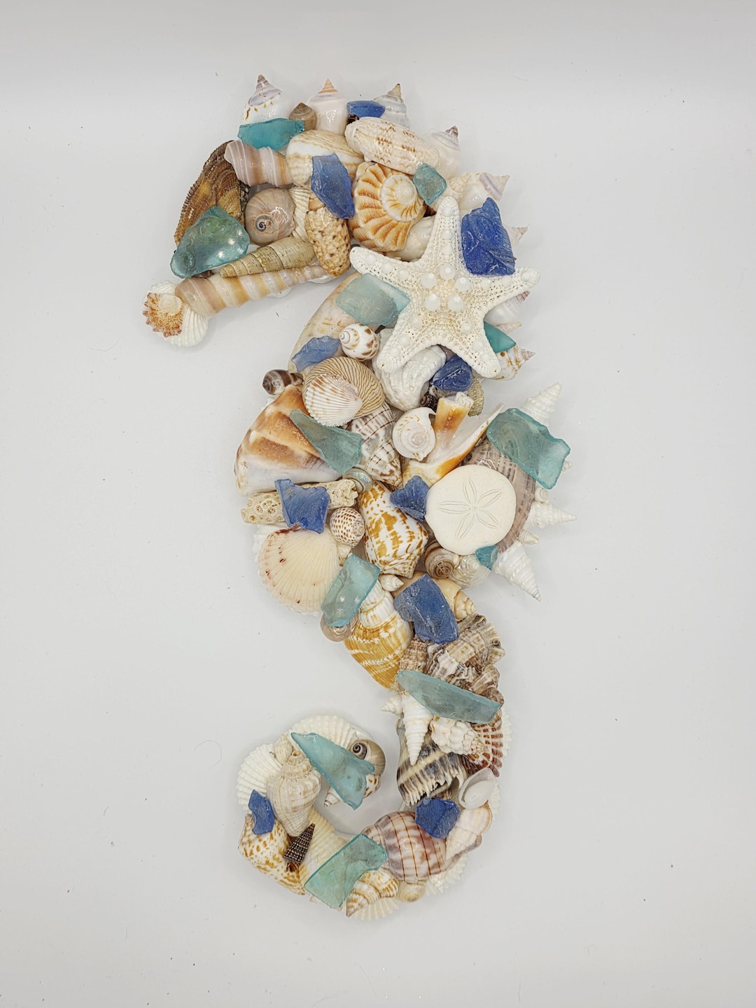 Handmade Seashell Seahorse Wall Art, Nautical Beach Decor - Etsy