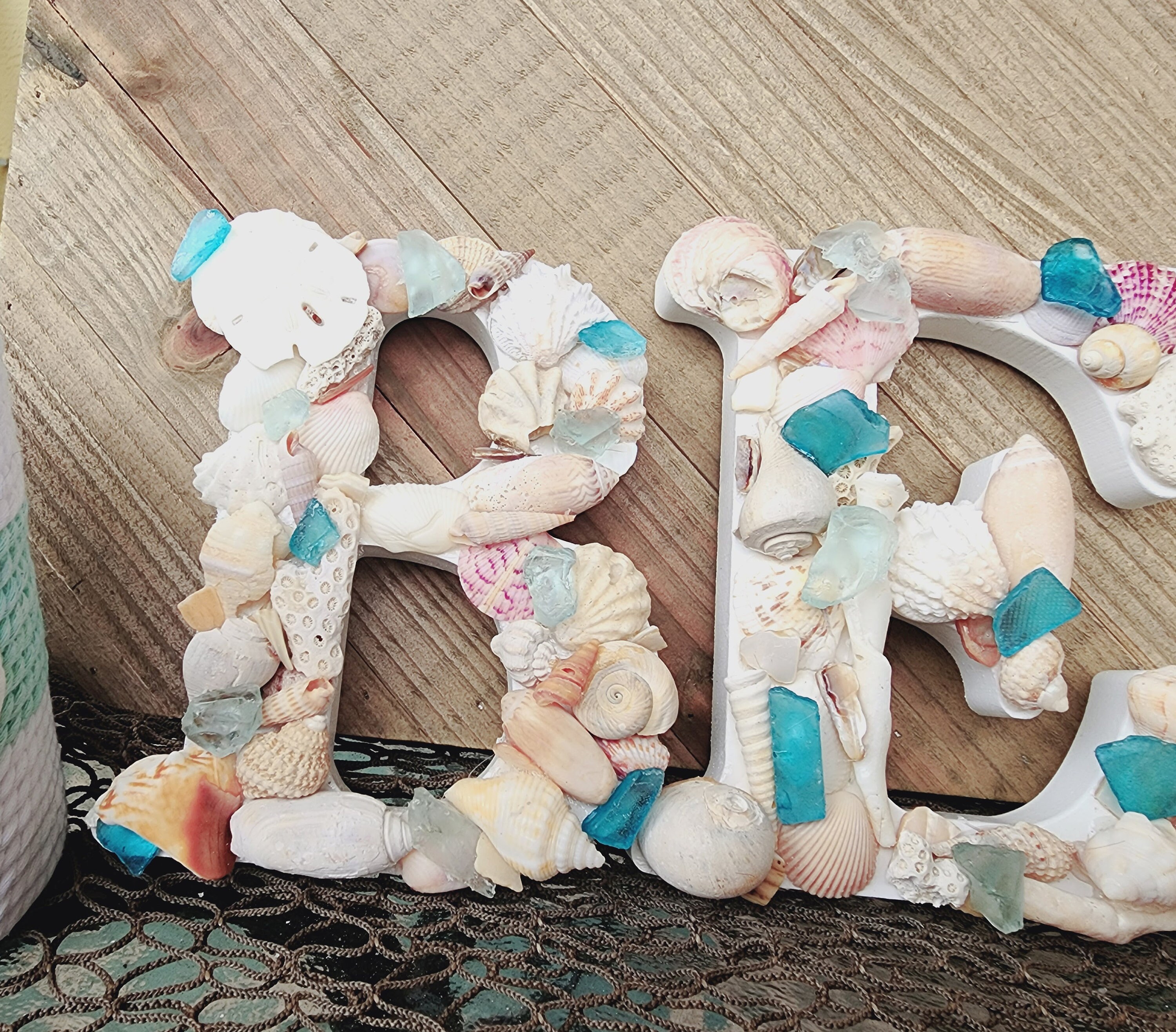 Seashell Letters 5inx6in, Seashell Art Decor, Beach Letters, Beach ...