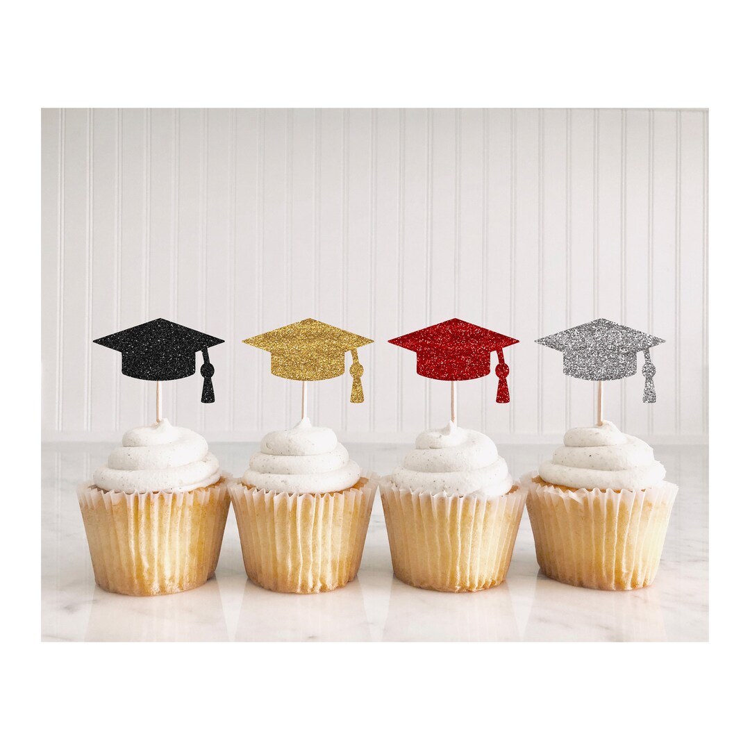 GRADUATION 2024, Graduation Cap Cupcake Topper, Graduation Decorations ...