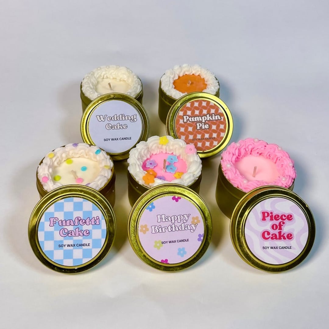 Happy Birthday Cake Soy Candle, Cupcake Candle for Birthday, Wedding ...