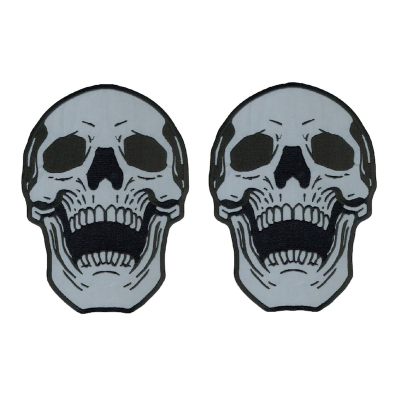 Reflective Live Free Gothic Skull Patch - 4 X 5 Inch Iron on or Sew On ...