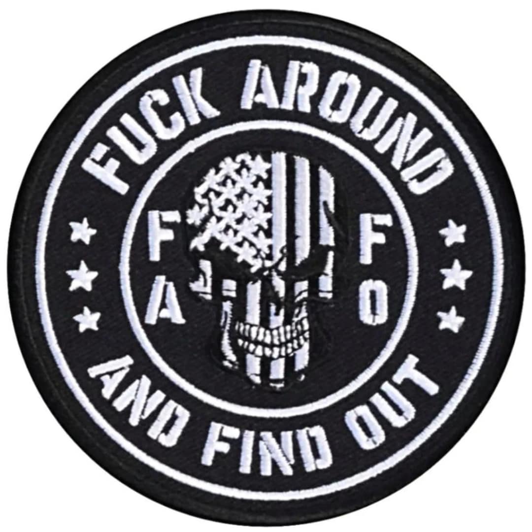 FAFO F**k Around and Find Out USA Flag Skull Patch - 3.5 X 3.5 Inch ...