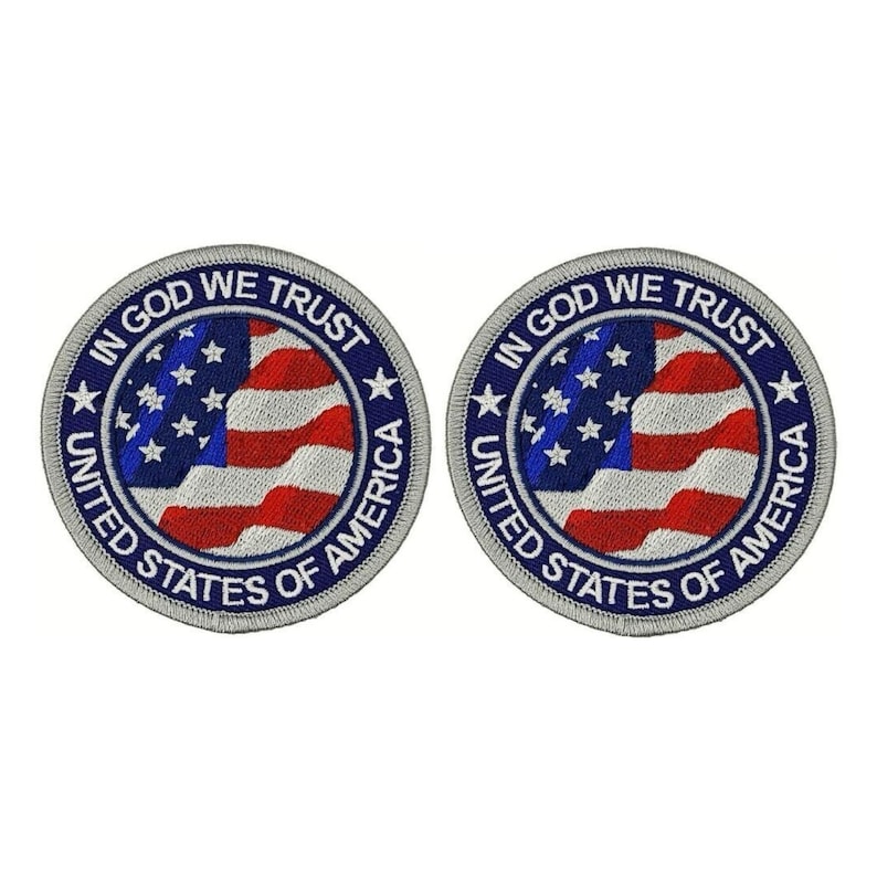 In God We Trust USA Flag Embroidered Patch - 3 X 3 Inch Iron on or Sew ...
