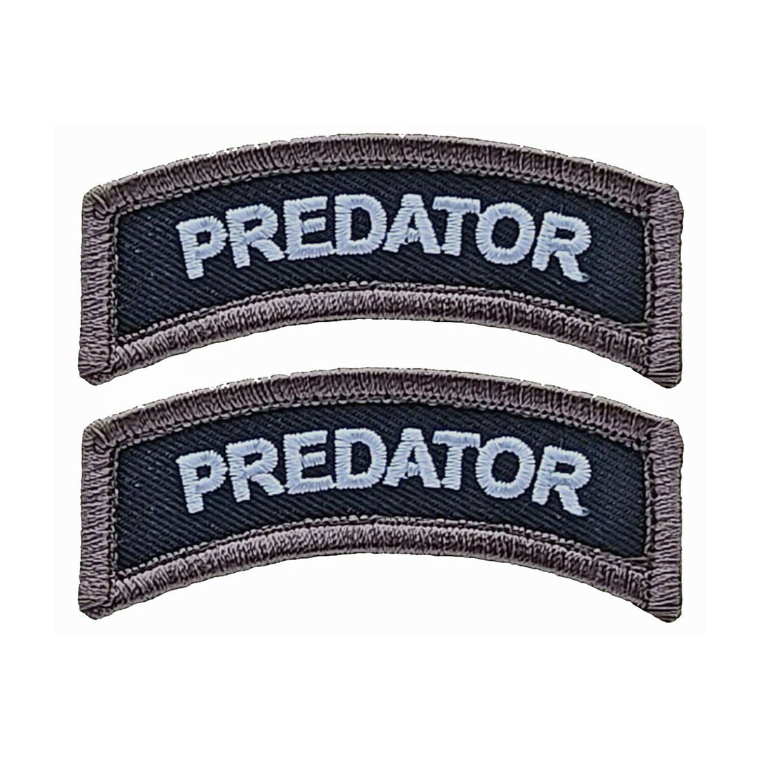 Predator Rocker Tab Alien Embroidered Patch - 2pc 2.75 X 1 Inch Hook Fastener Backing - Etsy
