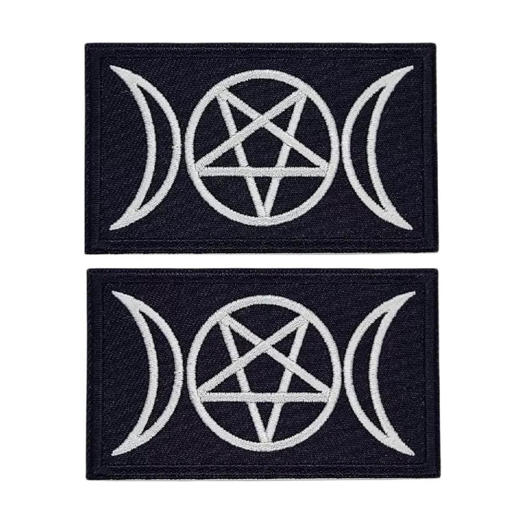 Pagan Triple Goddess Symbol Embroidered Patch - 2pc 3 X 1.75 Inch Iron ...