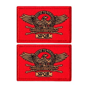 SPQR Roman Empire Legion Flag Morale Patch - 2pc 3 X 2 Inch Hook ...