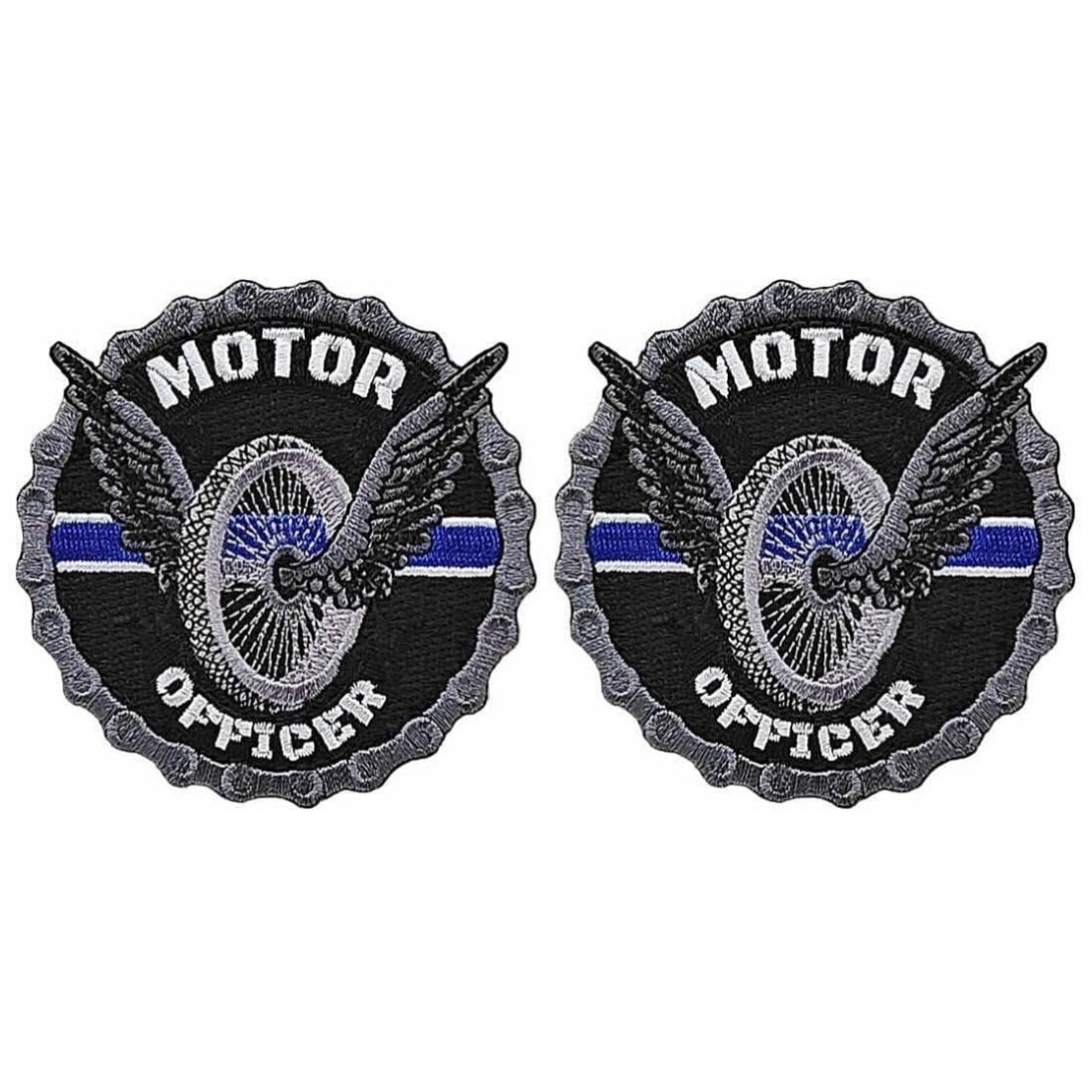 Motor Officer Police Thin Blue Line Bike Chains Wheel Patch - 3 X 3 ...