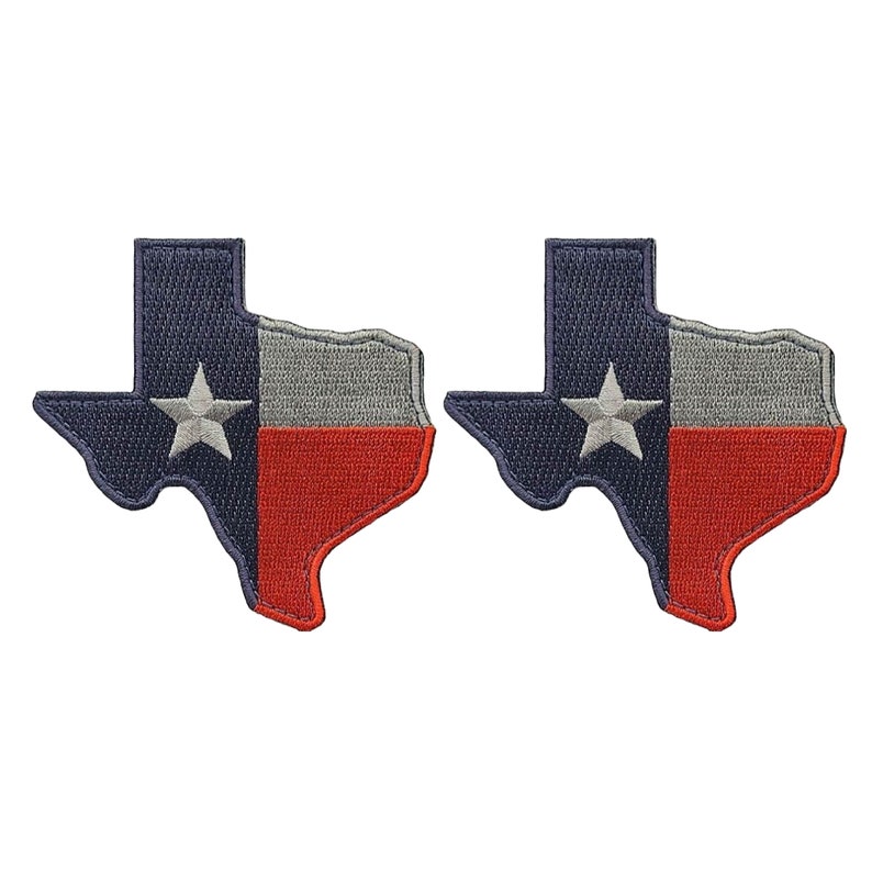 Texas State Flag Map Embroidered Tactical Patch- 2pc 3 X 3 Inch Hook ...