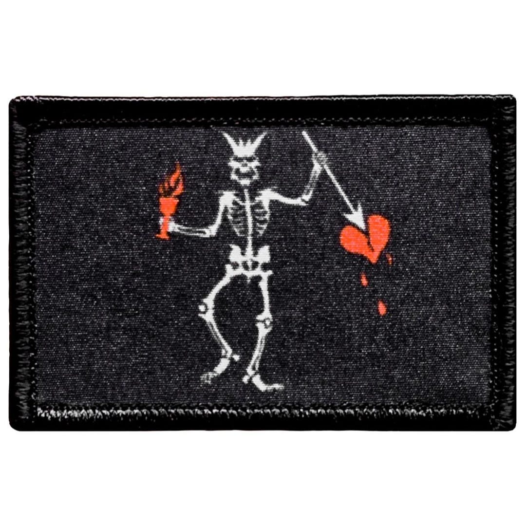 Blackbeard Pirate Flag Edward Morale Patch - 3 X 2 Inch Hook Fastener ...