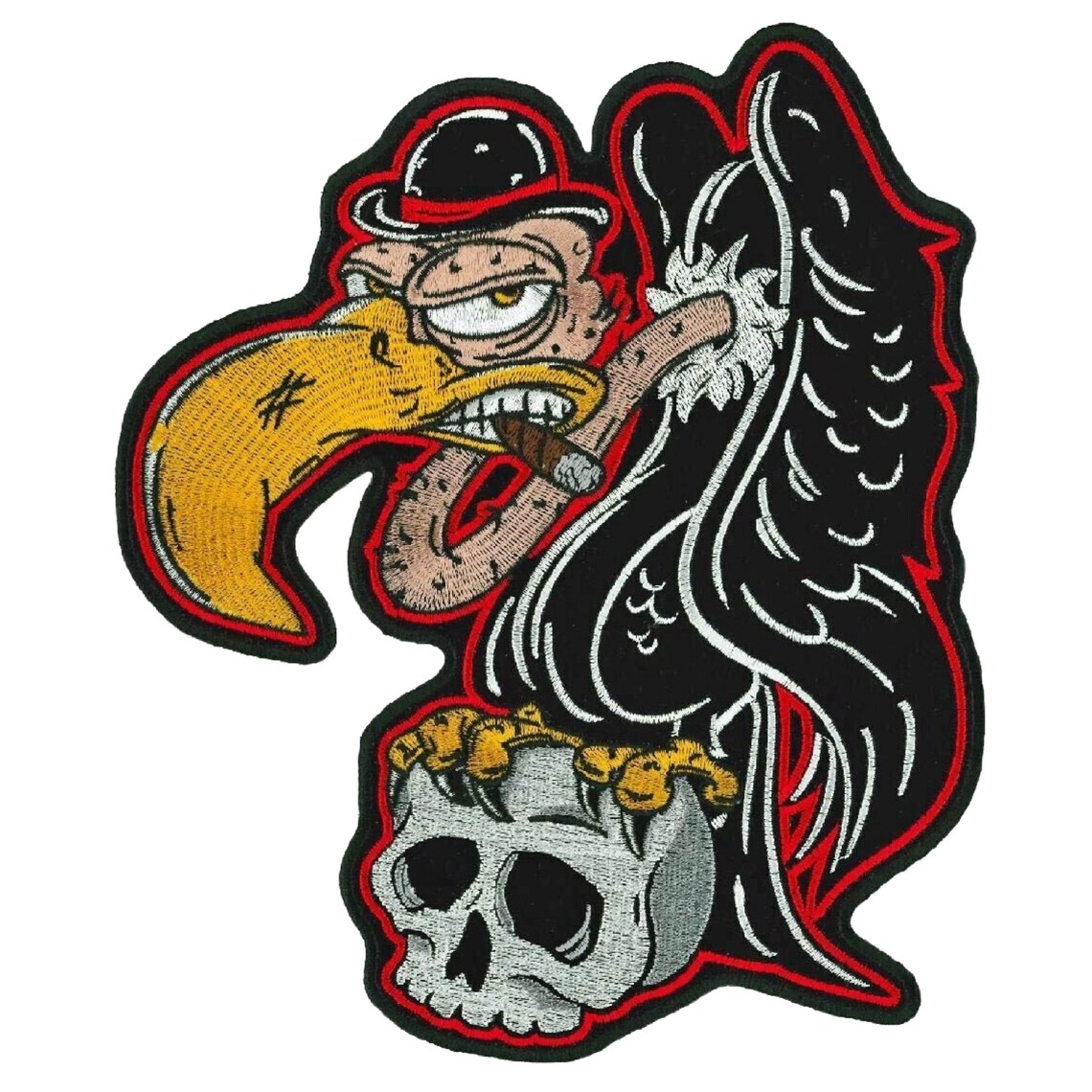 Buzzard Bird Skull Jacket Vest Back Patch - 10 X 8 Inch Iron on or Sew ...