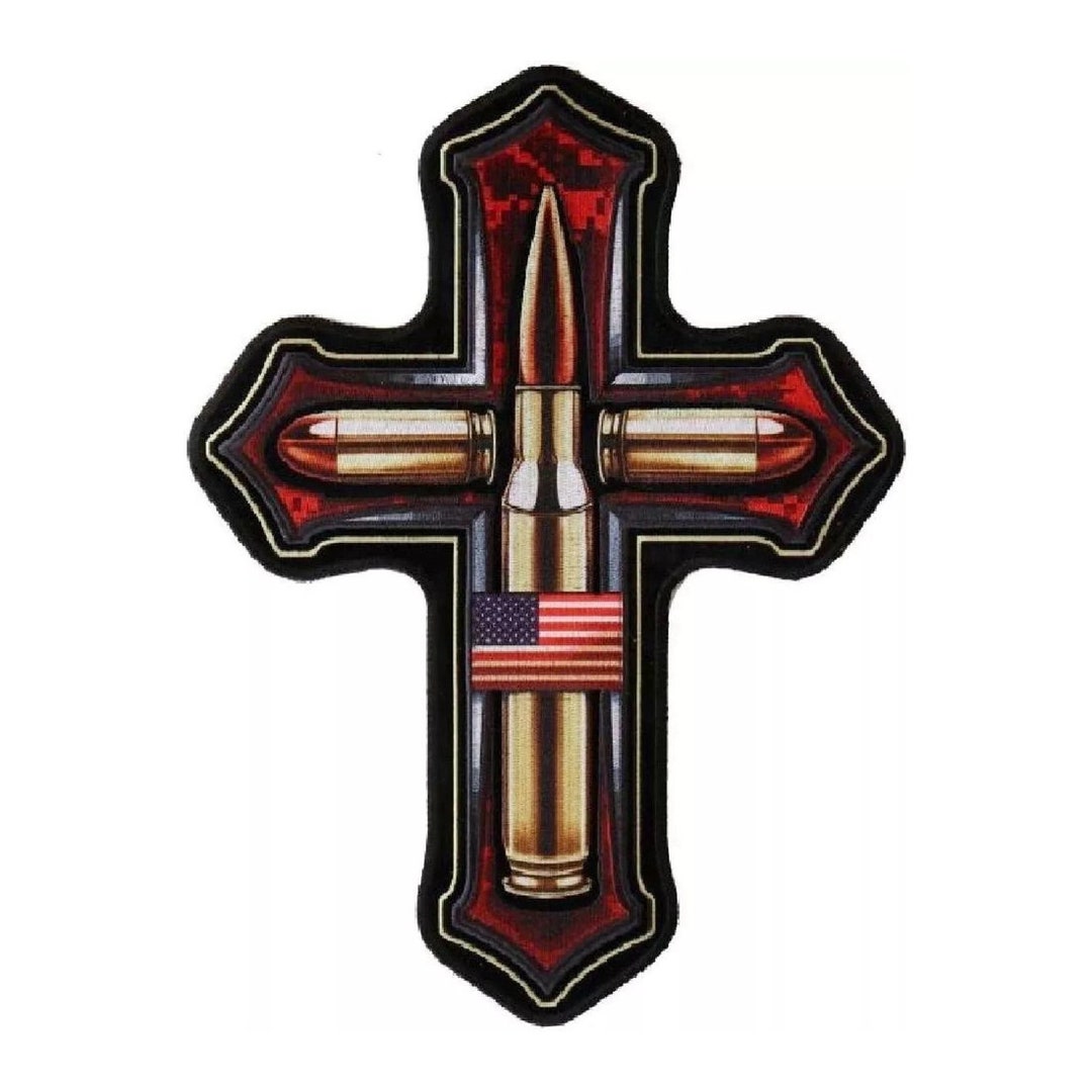 Bless These Cross Bullets 2nd 2A Jacket Vest Back Patch - 8 X 11 Inch ...