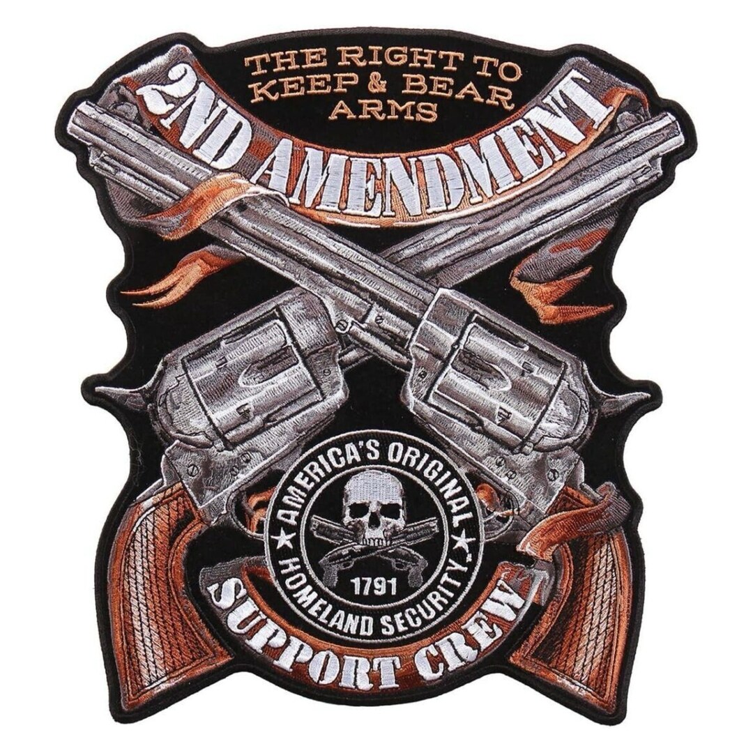 2nd Amendment Cross Pistol Bear Arms Jacket Vest Back Patch - 8 X 10 ...