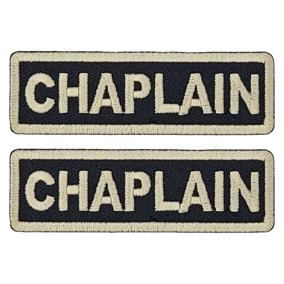 Chaplain Christians Embroidered Patch 2pc - 3 X 1 Inch Iron on or Sew ...