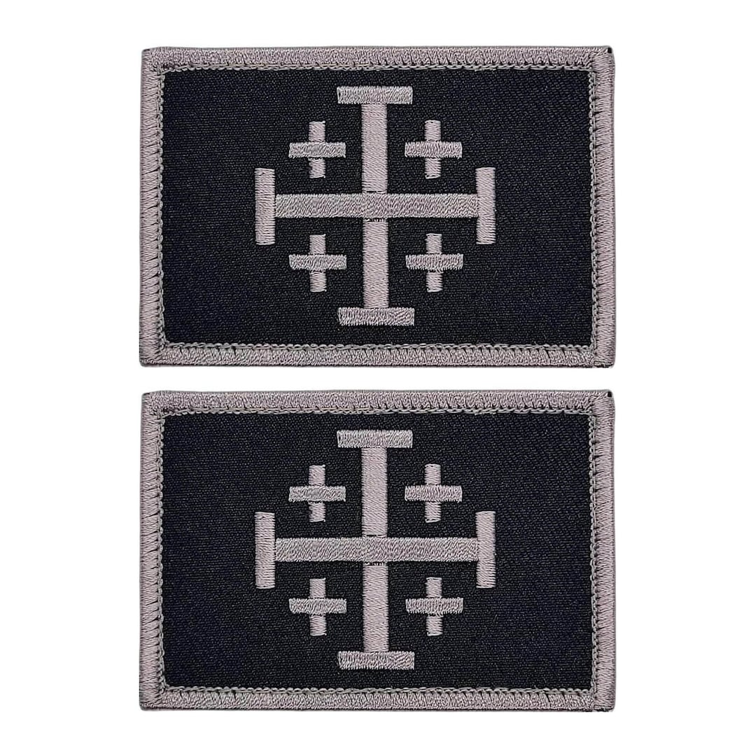 Jerusalem Cross Crusader Infidel Templar Knight Patch - 2pc 3 X 2 Inch ...